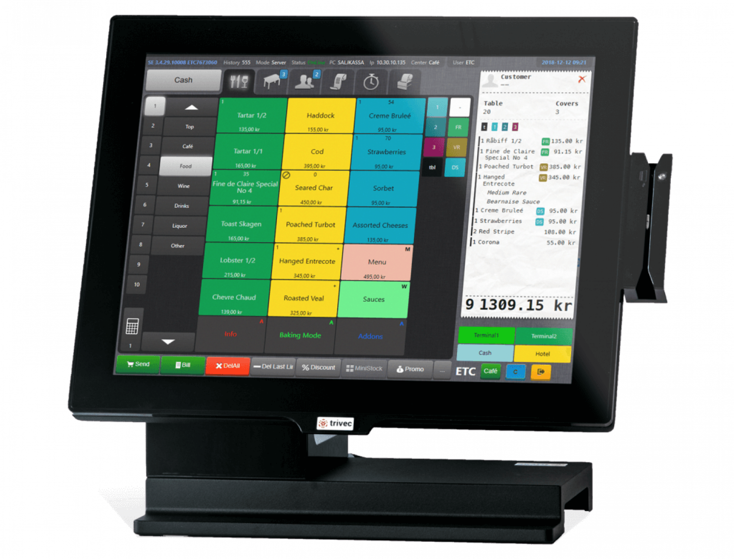 Kassasystem för restaurang, bar och café - Trivec